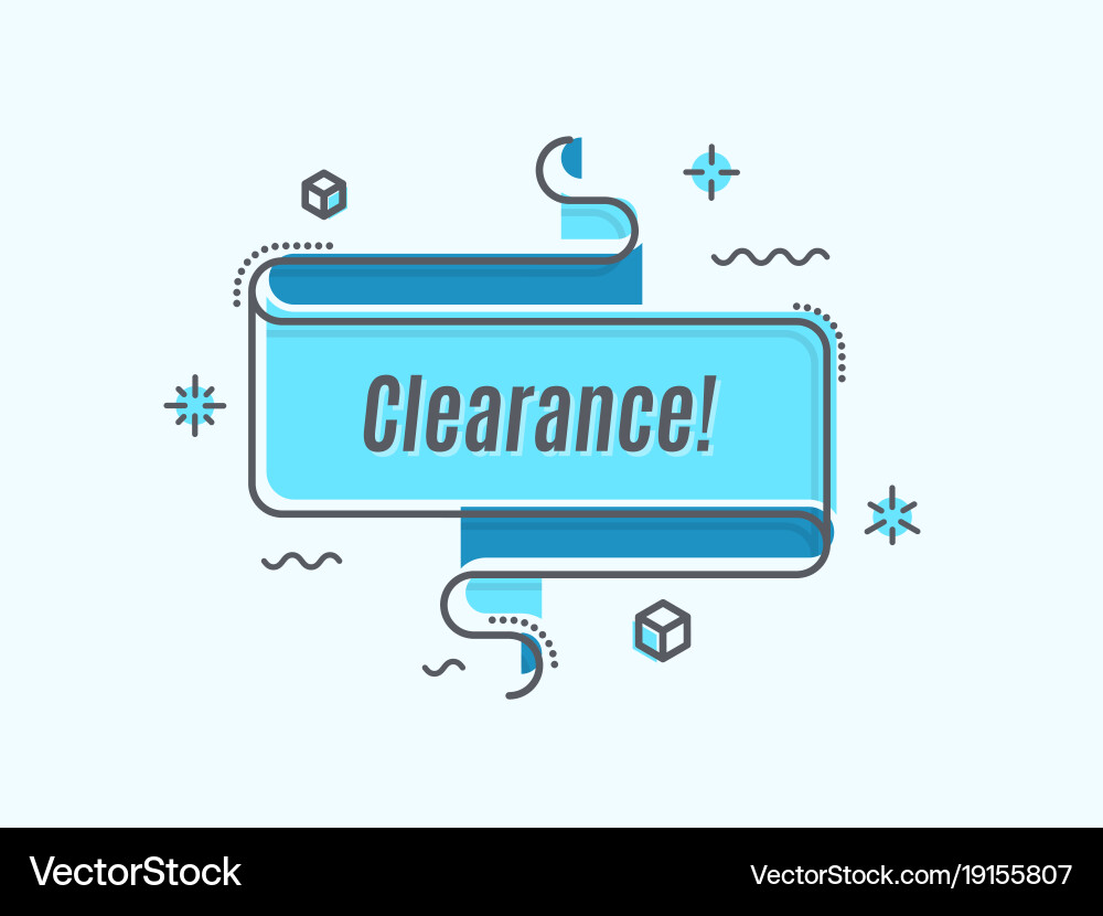Flat linear promotion ribbon banner scroll price Vector Image