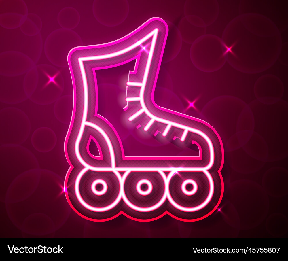 Glowing neon line roller skate icon isolated Vector Image