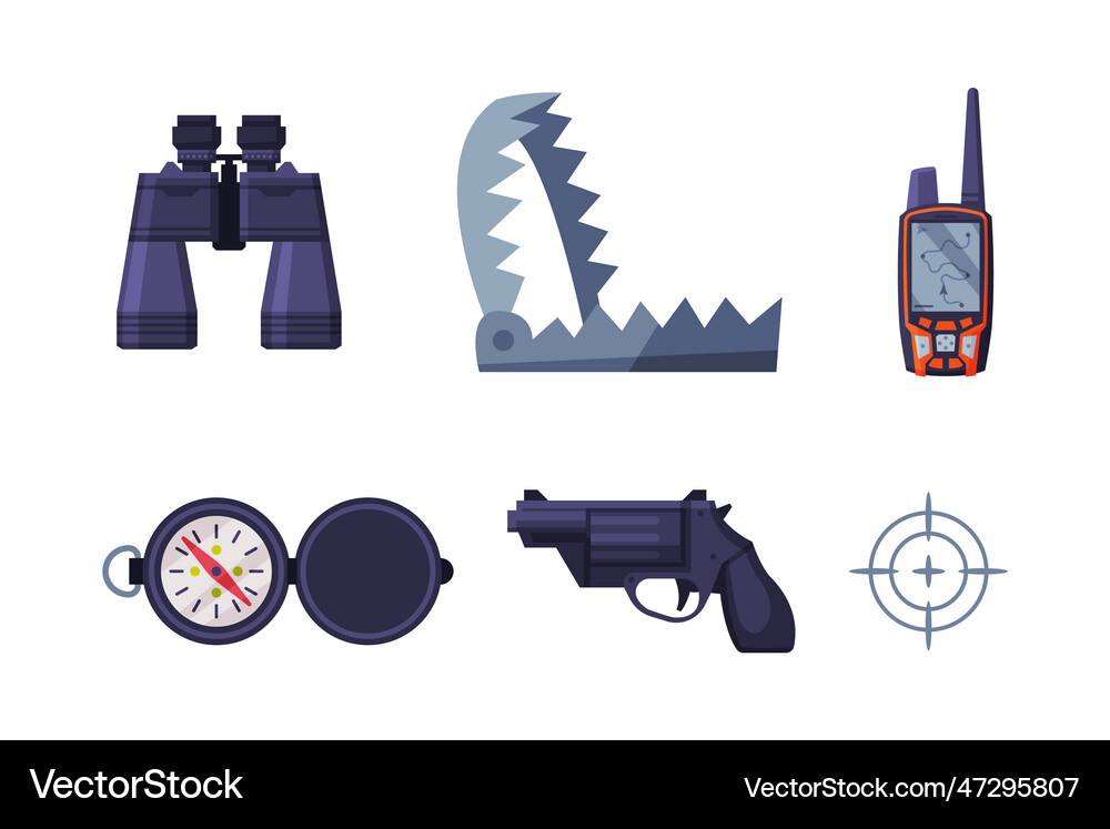 Hunting with compass binoculars pistol shooting Vector Image