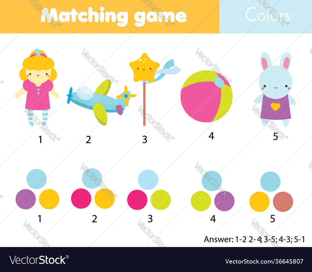 Matching children educational game match toys Vector Image