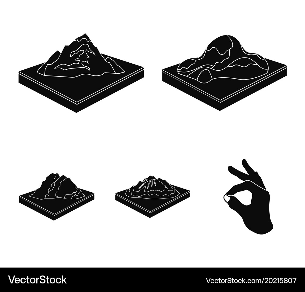 Mountains rocks and landscape relief and Vector Image