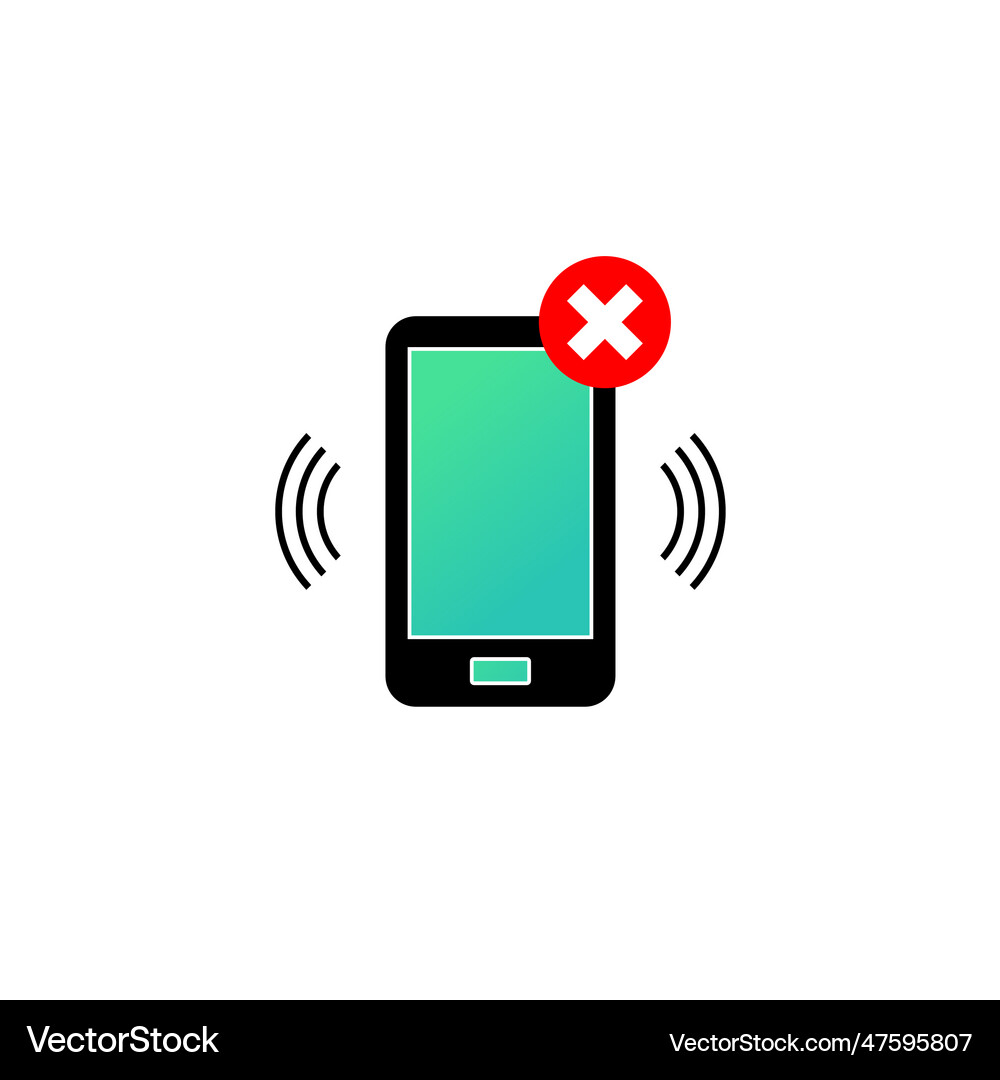 No cell phone sign icon talking and calling Vector Image