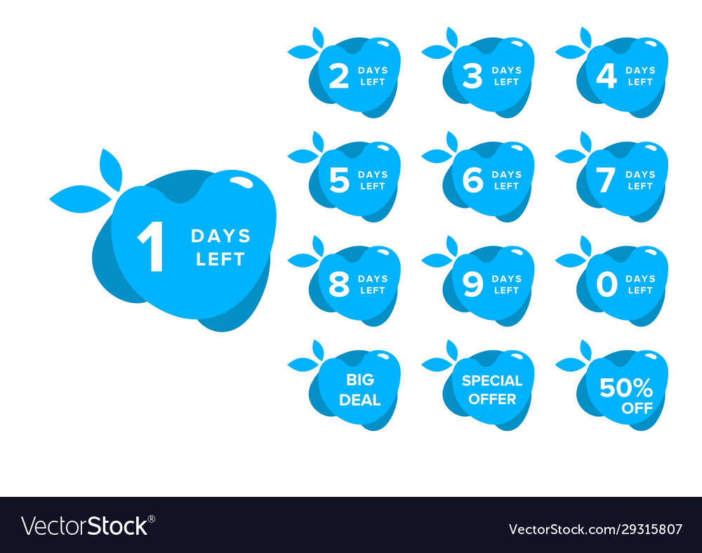 Number days left countdown template Royalty Free Vector