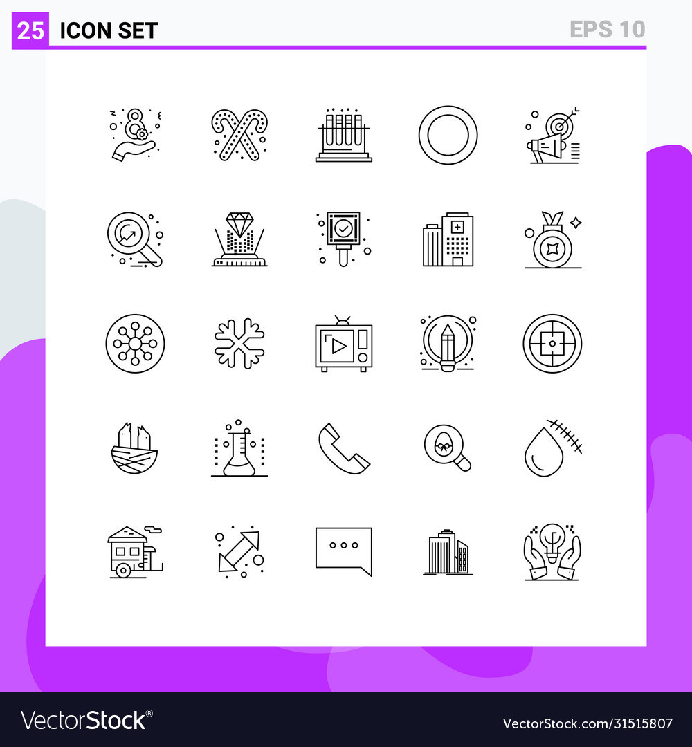 Stock icon pack 25 line signs and symbols for Vector Image