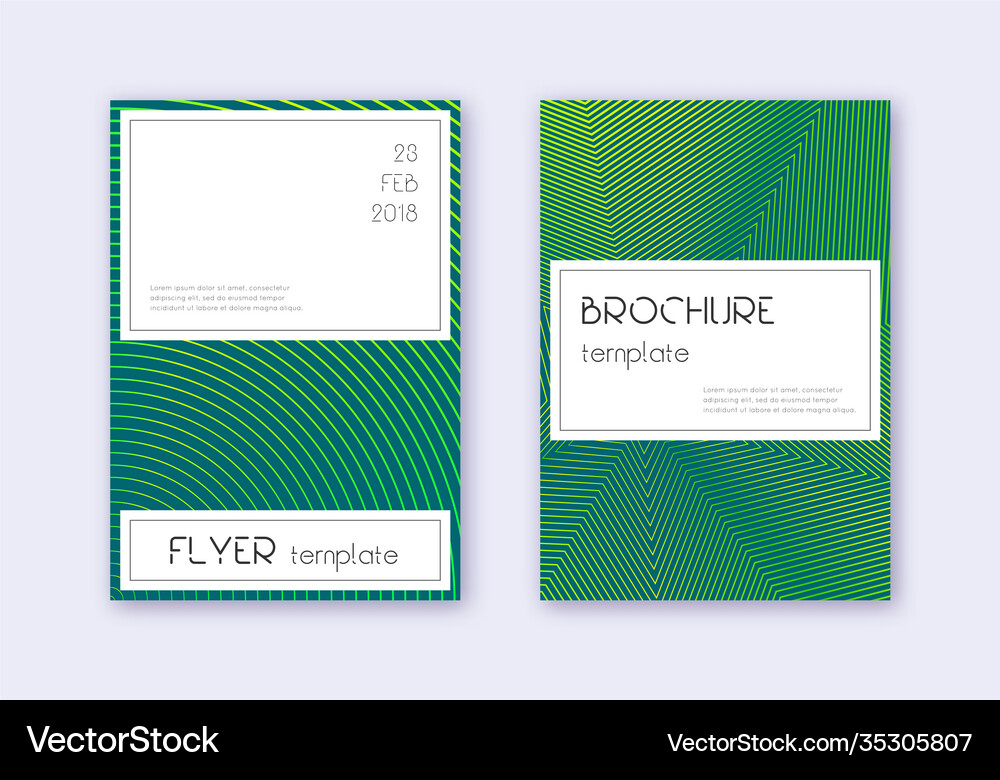 Stylish cover design template set green abstract Vector Image