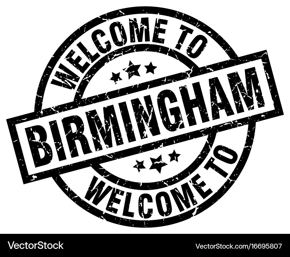 Welcome to birmingham black stamp Royalty Free Vector Image