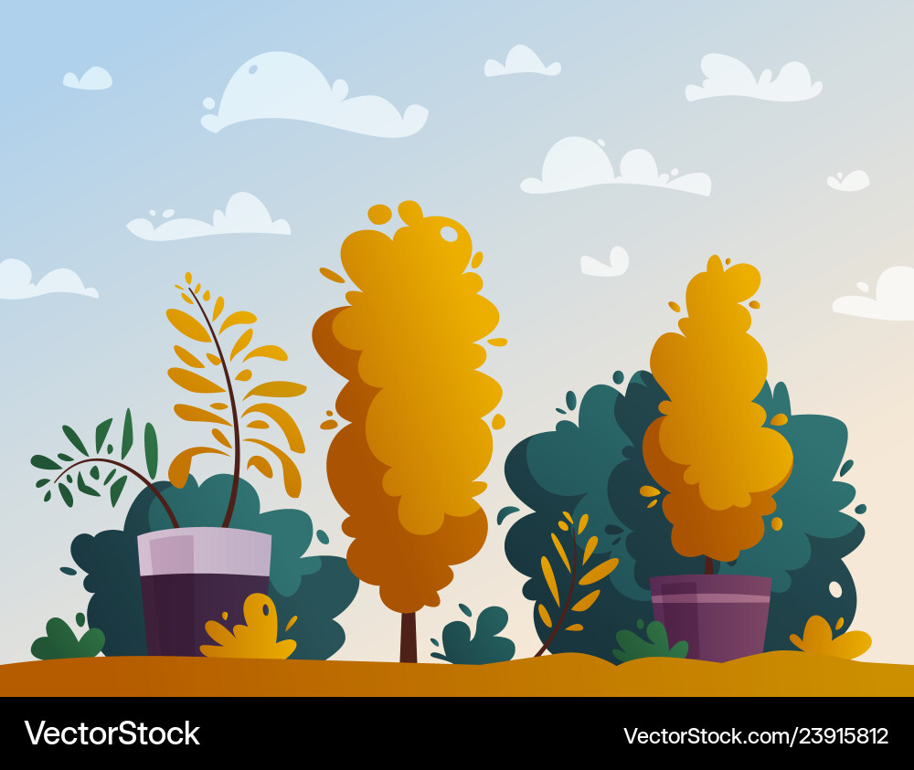 Beautiful plants cartoon Royalty Free Vector Image