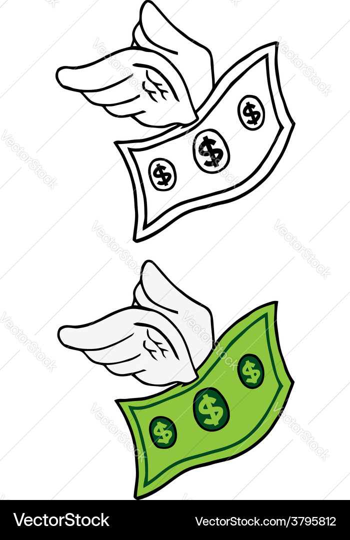 Cartoon cash design Royalty Free Vector Image - VectorStock