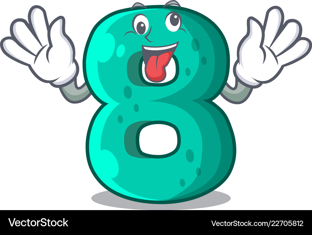 Crazy number eight volume logo mascot Royalty Free Vector