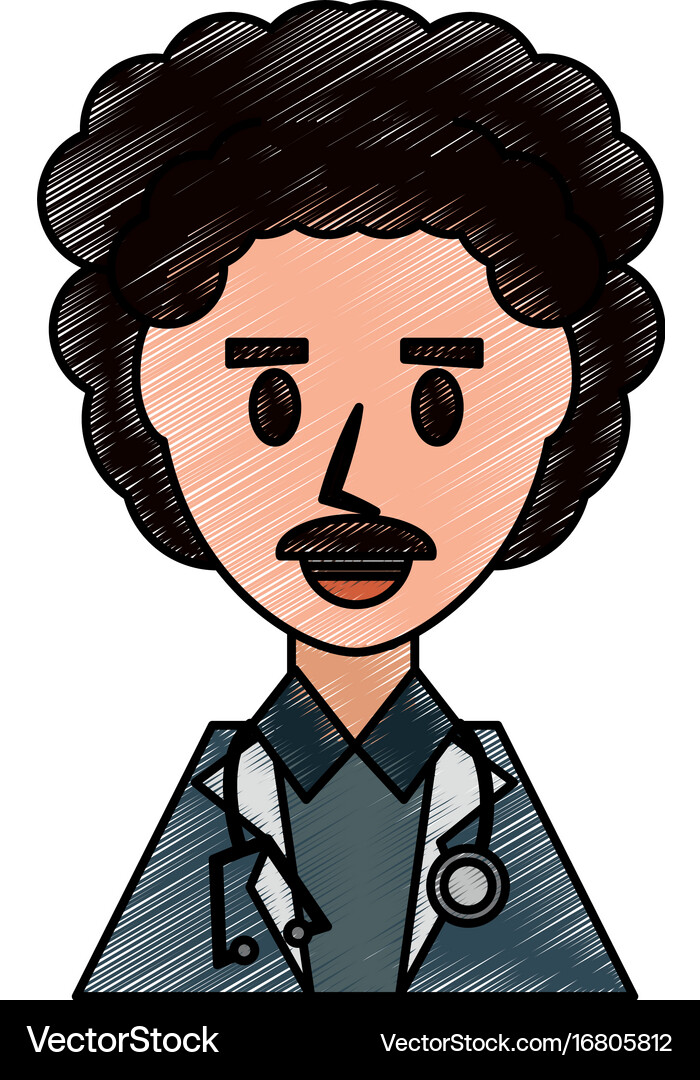 Doctor profile cartoon Royalty Free Vector Image