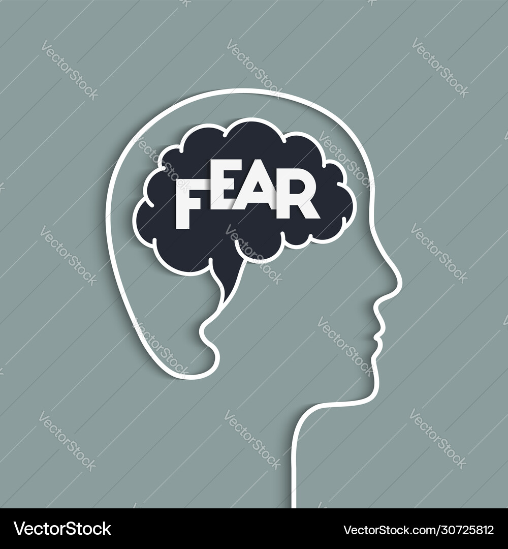 Fear worry being worried and scared concept Vector Image