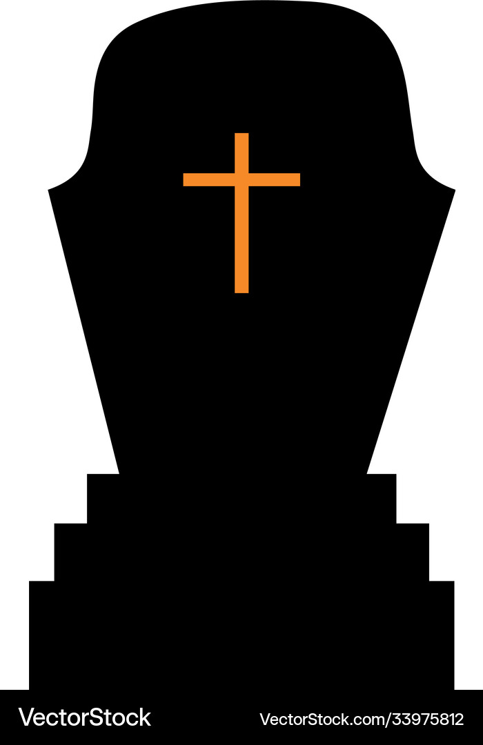 Halloween grave with cross design Royalty Free Vector Image