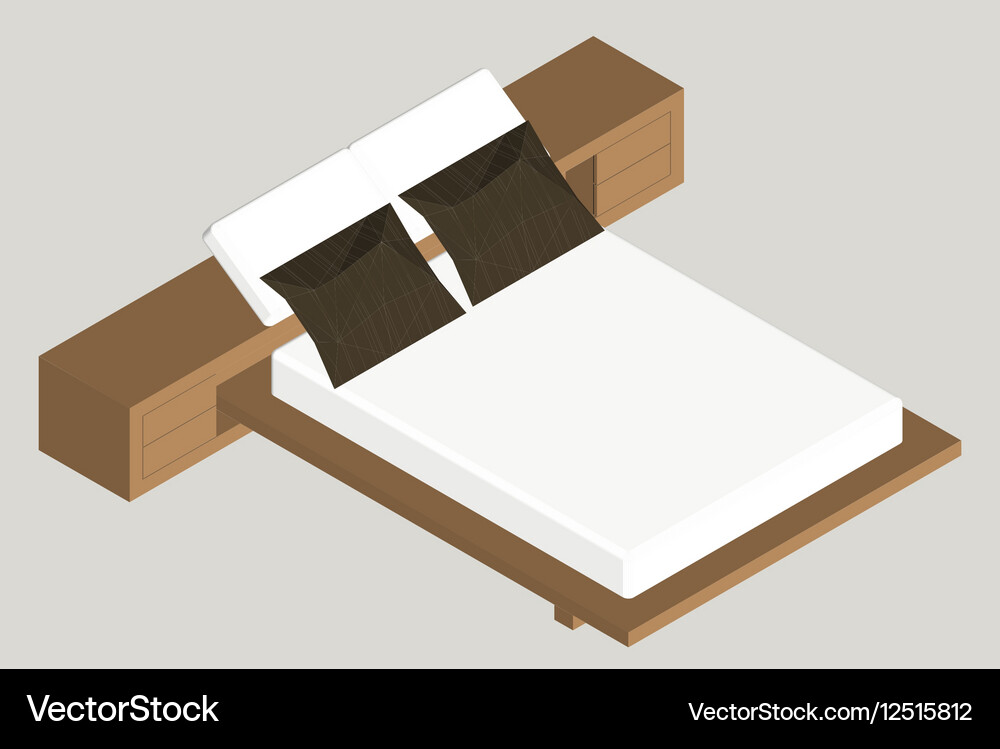 Isometric home furniture - bed interior element Vector Image