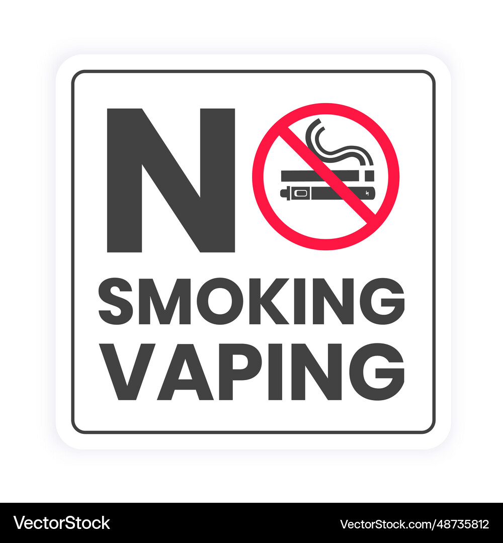 No smoking no vaping sign Royalty Free Vector Image