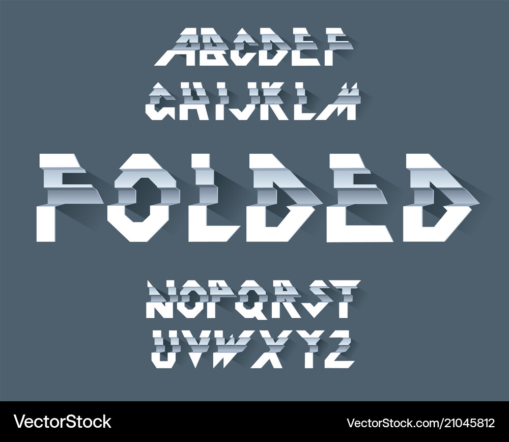 Paper alphabet of folding Royalty Free Vector Image