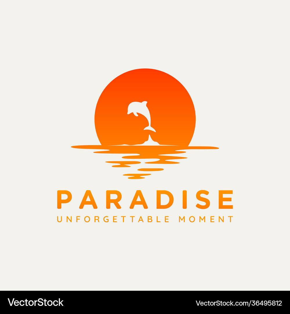 Paradise island modern logo design Royalty Free Vector Image