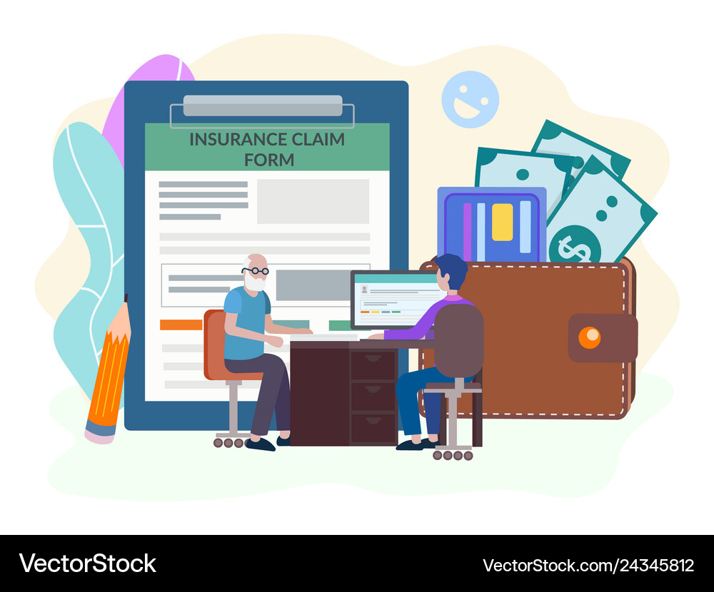 Pension provision insurance payments Royalty Free Vector