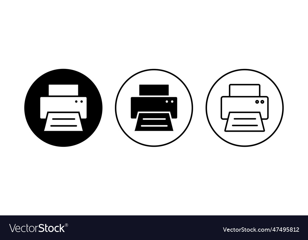 Print icon set printer Royalty Free Vector Image
