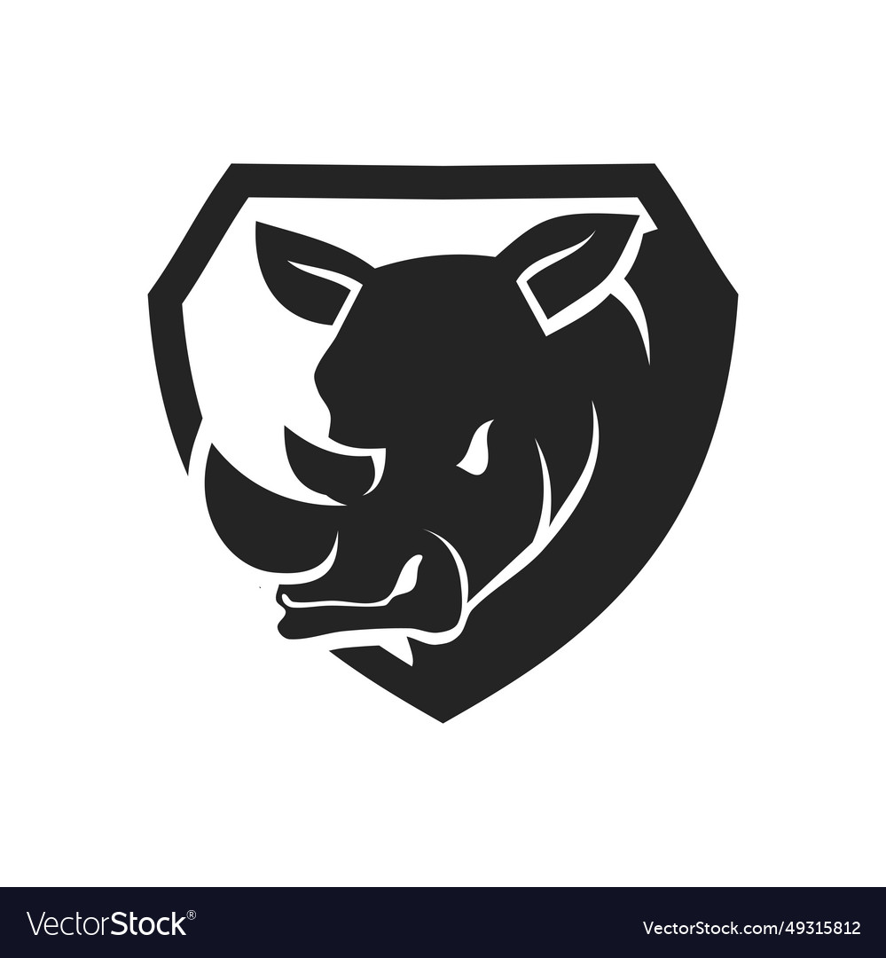 Rhino logo template isolated brand identity icon Vector Image