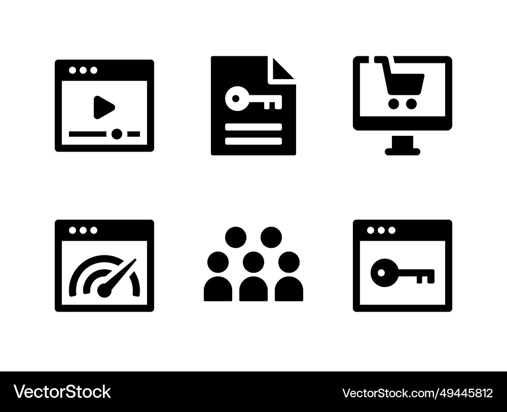 Simple set of digital marketing solid icons Vector Image