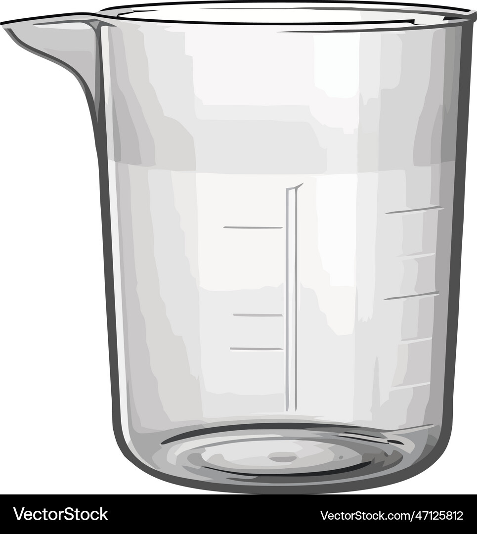Transparent glass container pouring water Vector Image