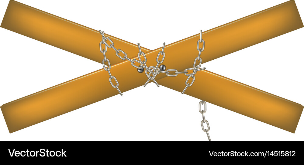 Wooden crossbar connected by chain Royalty Free Vector Image