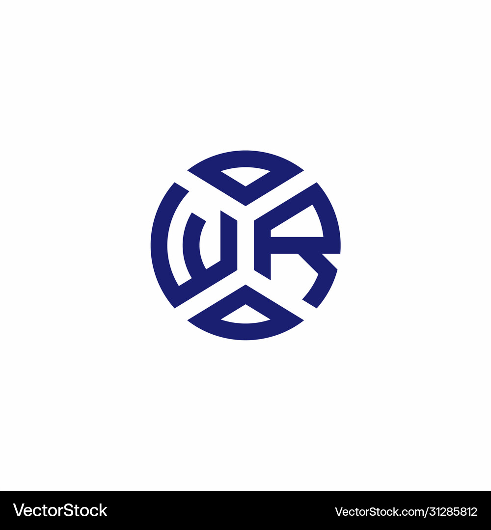 Wr monogram logo with abstract shapes in modern Vector Image