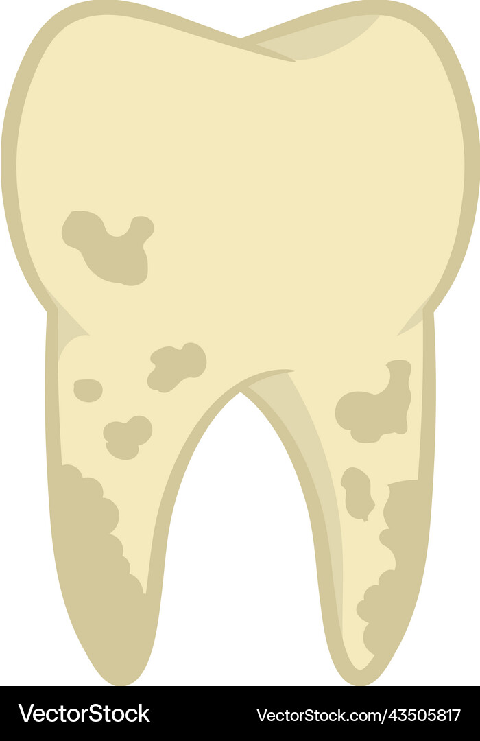 A yellow unhealthy tooth Royalty Free Vector Image