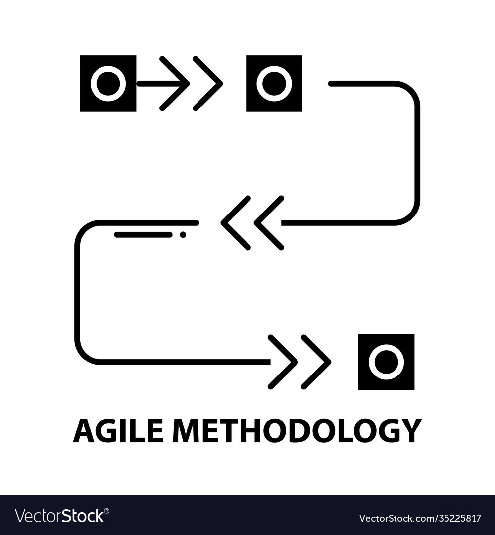 Agile methodology icon black sign Royalty Free Vector Image
