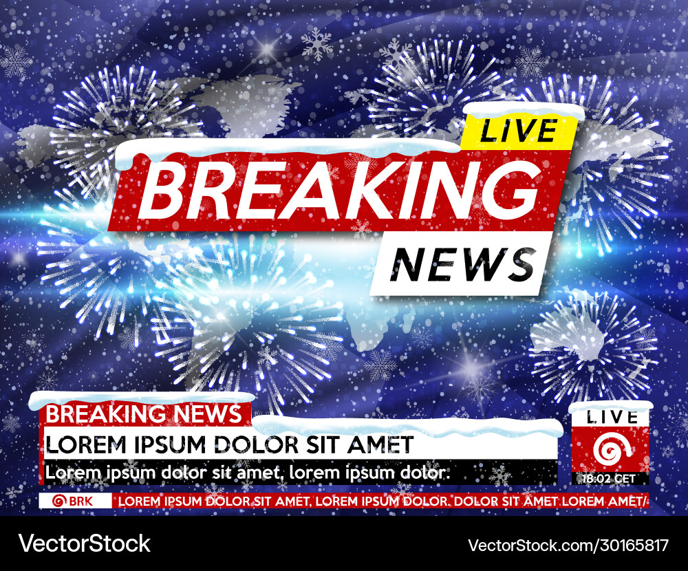 Background screen saver on breaking news Vector Image