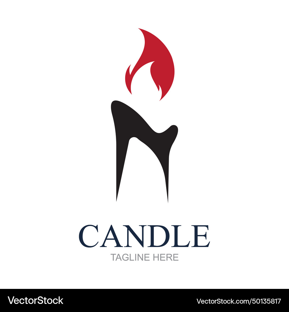 Candle flame logo in a framebright fire shape Vector Image