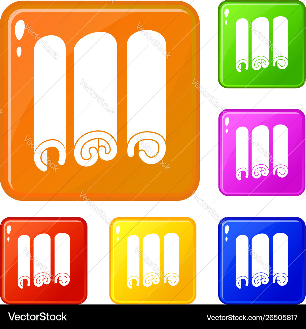 Cinnamon icons set color Royalty Free Vector Image