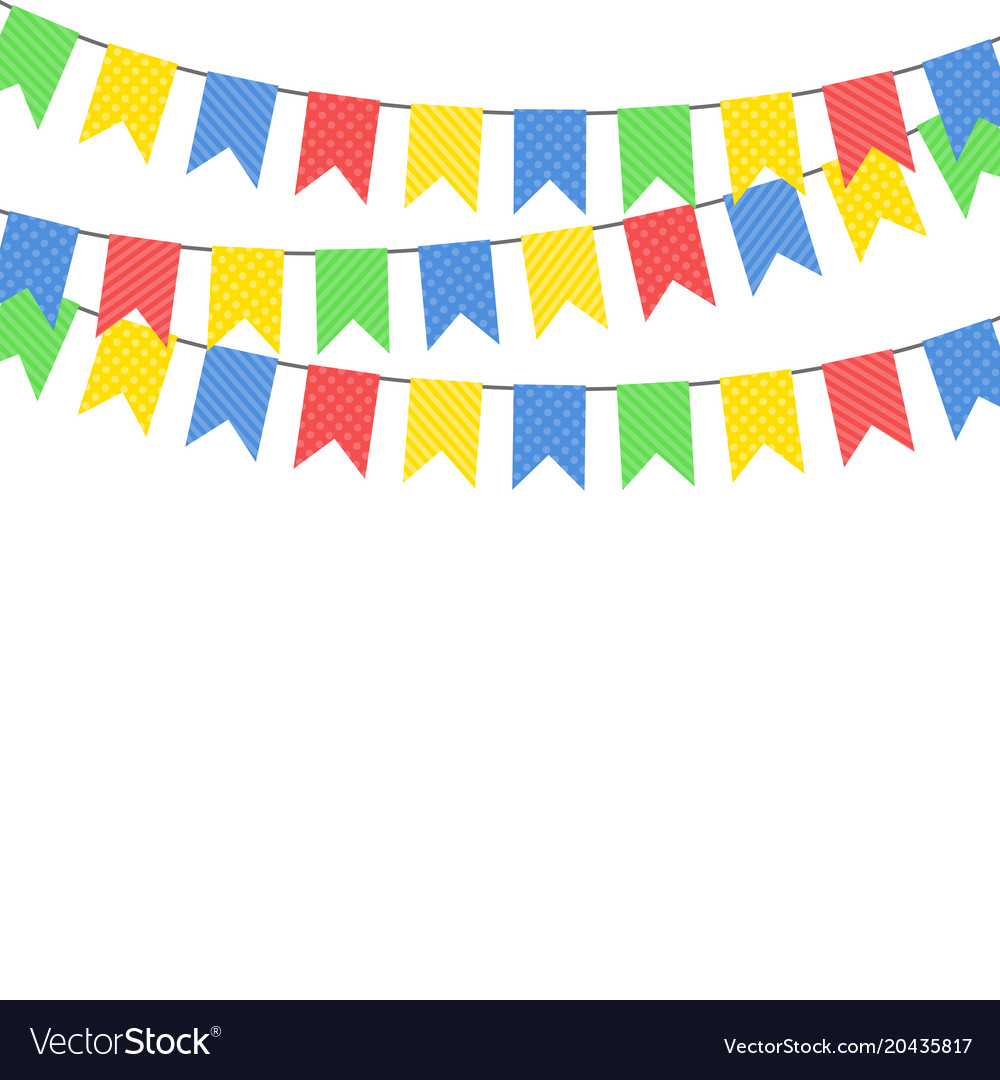 Color hanging flags Royalty Free Vector Image - VectorStock