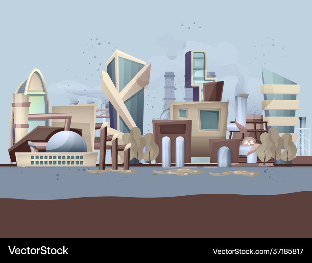 Environmental pollution industrial dirty waste Vector Image