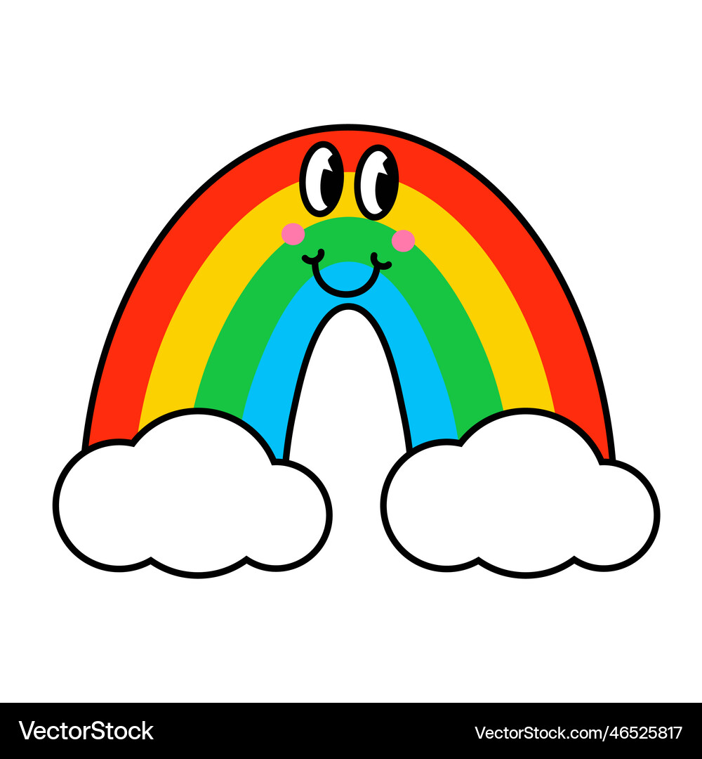 Funny cartoon character on white background Vector Image