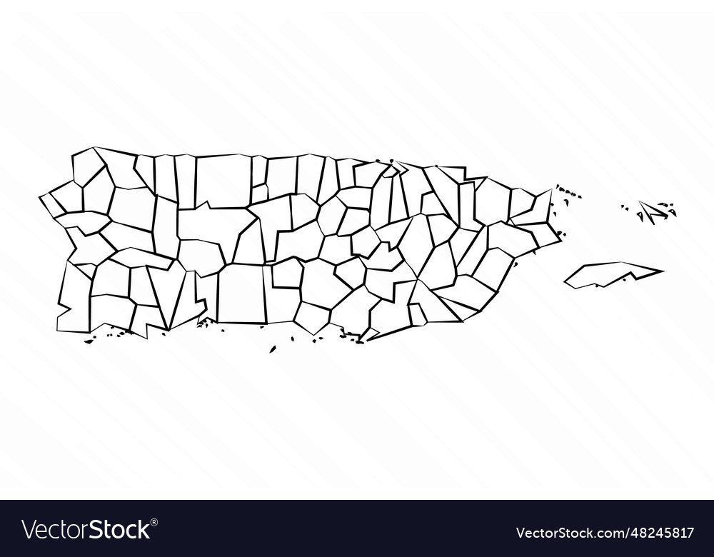 Hand drawn puerto rico map Royalty Free Vector Image