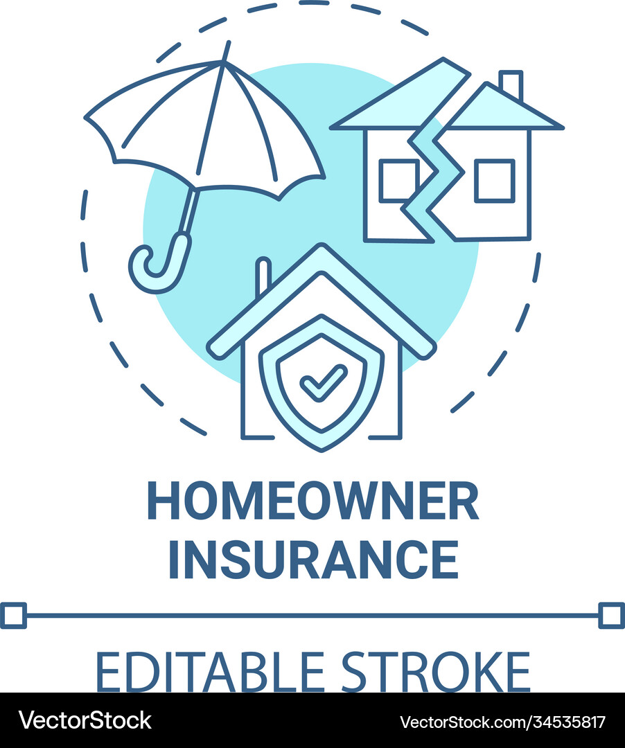 Homeowner insurance concept icon Royalty Free Vector Image