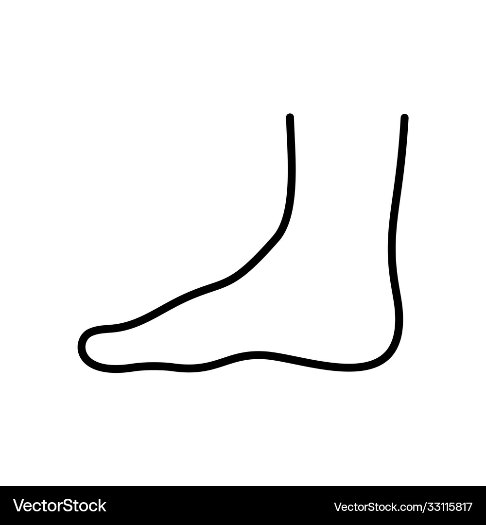 Human foot in profile linear icon mans foot Vector Image