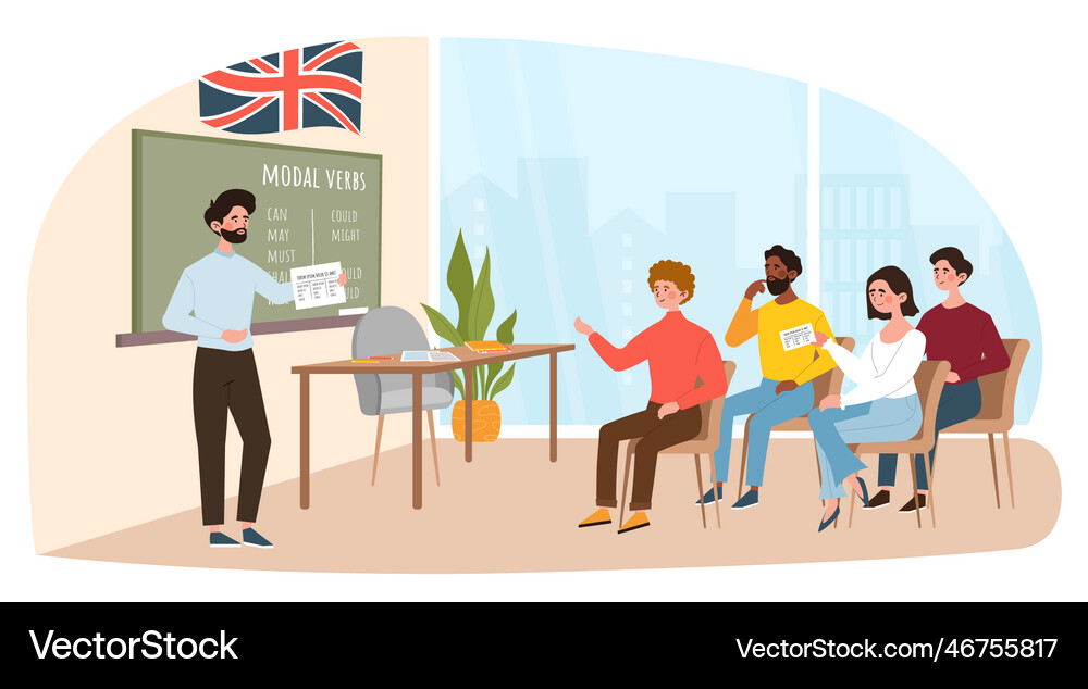 Lesson for adult students Royalty Free Vector Image