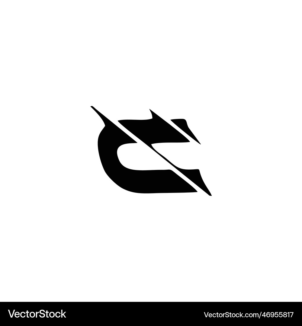Letter c geometric symbol simple logo Royalty Free Vector