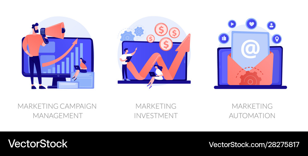 Marketing campaign concept metaphors Royalty Free Vector