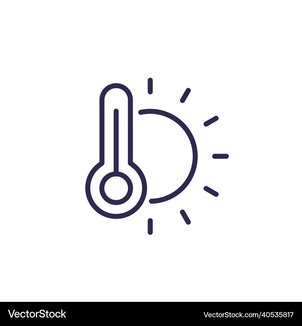 Meteorology temperature line icon on white Vector Image
