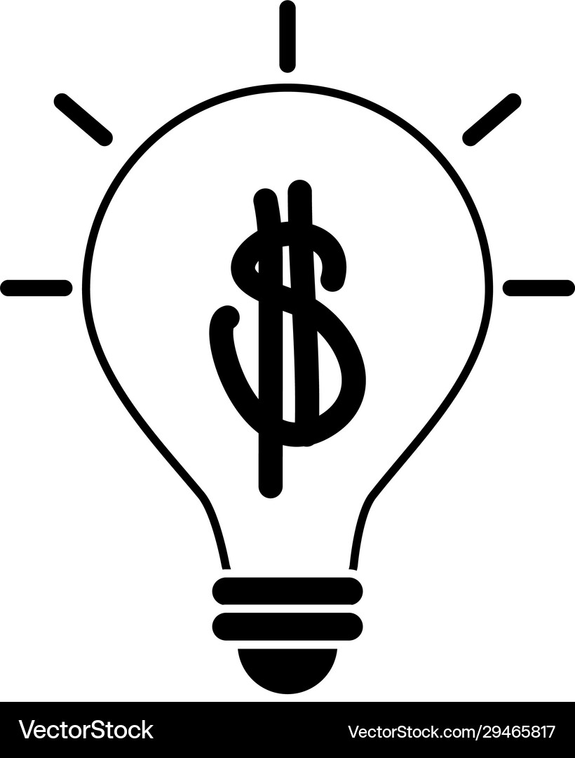 Money business financial bulb creativity solution Vector Image