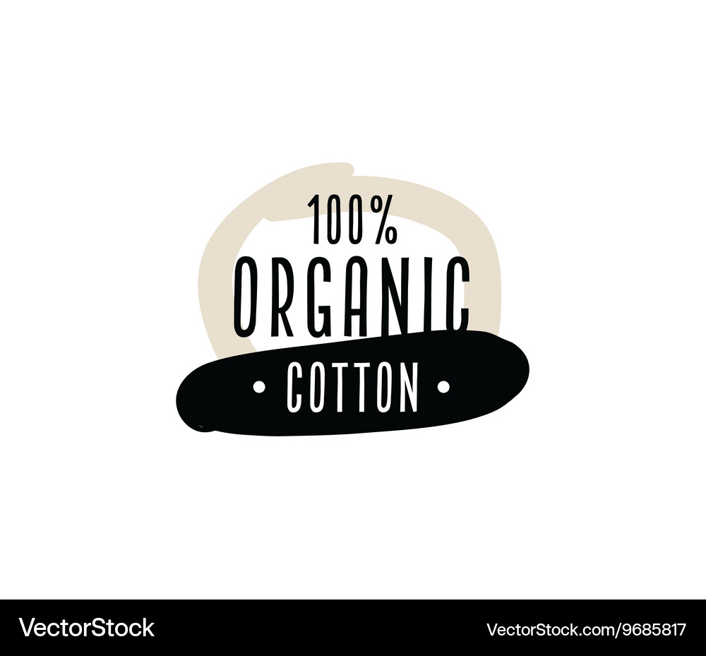 Natural organic cotton label Royalty Free Vector Image
