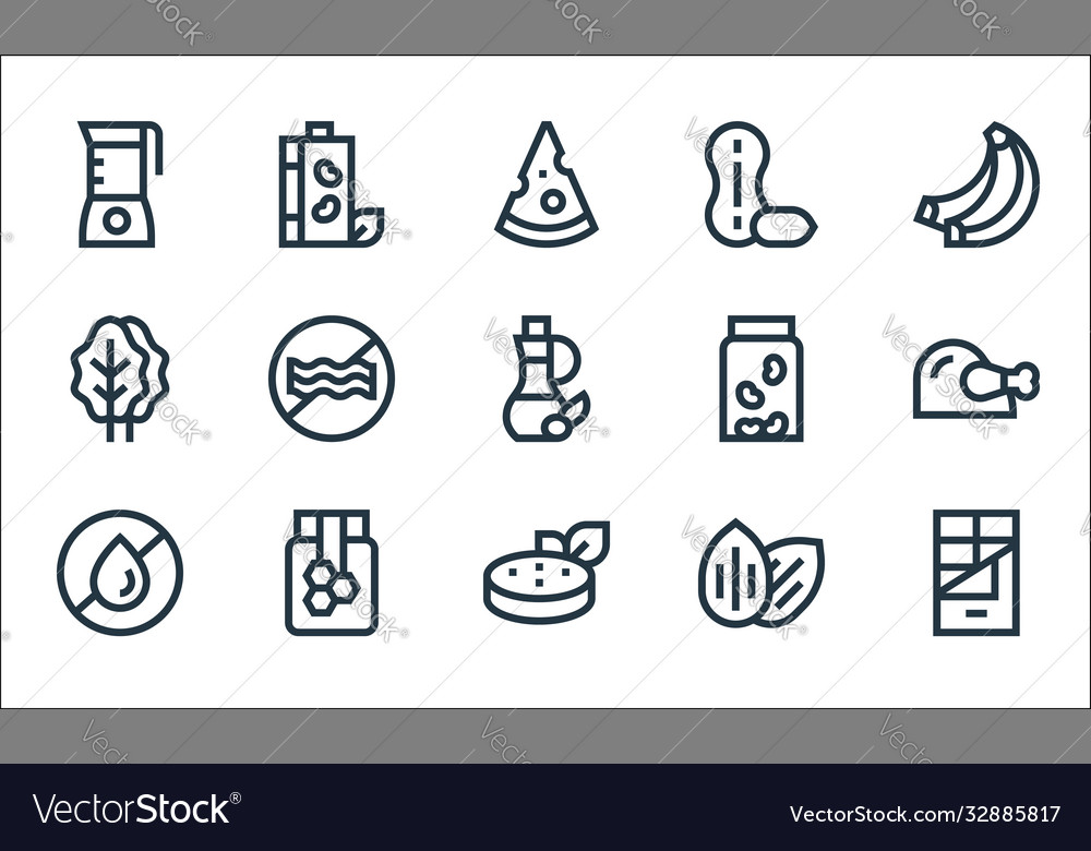 Nutrition line icons linear set quality line set Vector Image