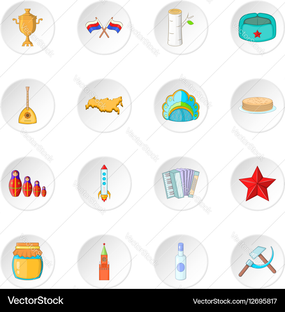 Russia icons set Royalty Free Vector Image - VectorStock