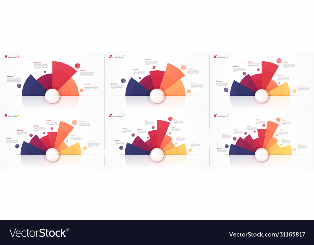 Set circle chart designs modern Royalty Free Vector Image