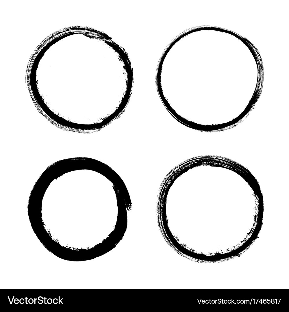 Set of grunge circle Royalty Free Vector Image