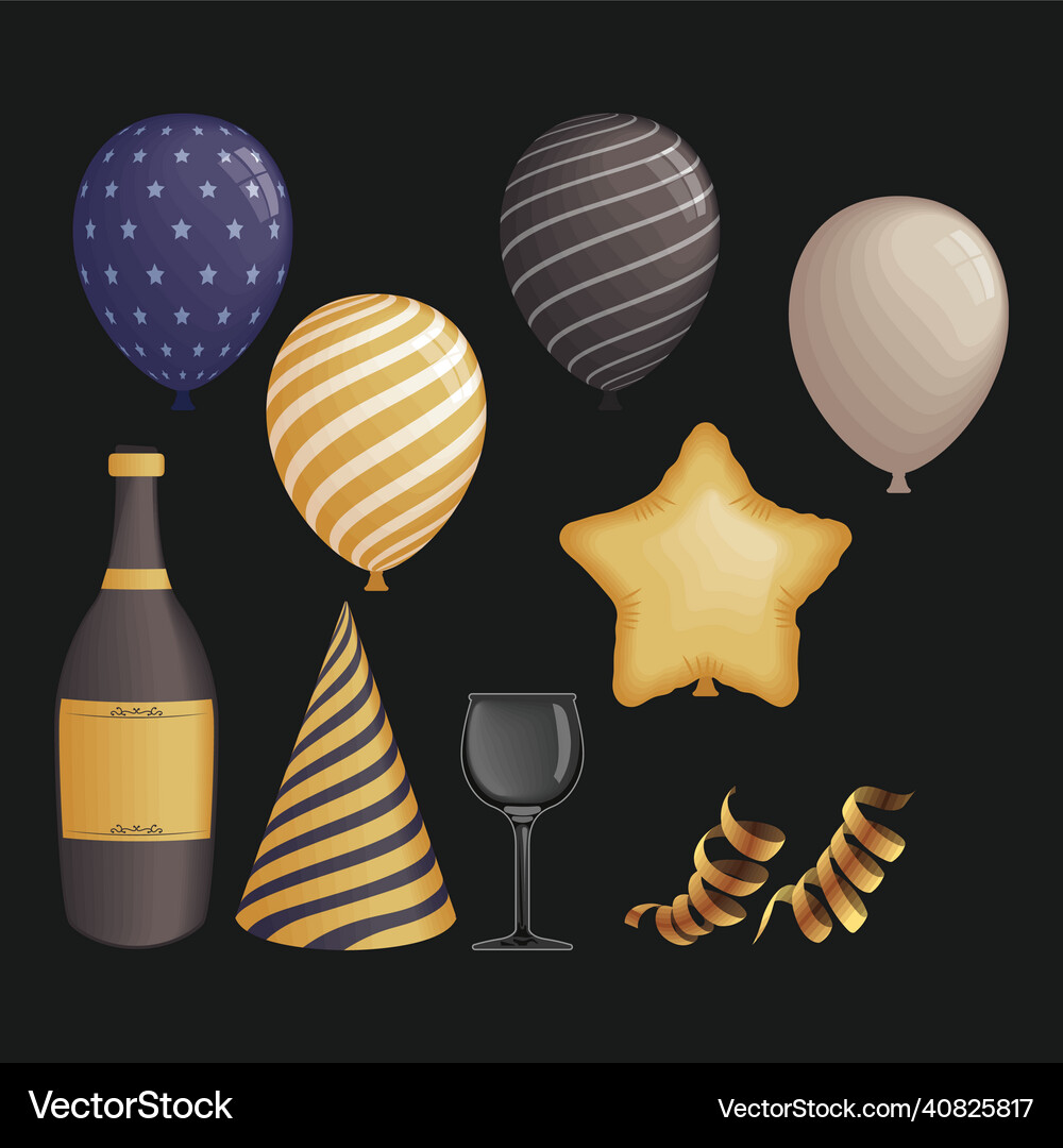 Ten party invitation icons Royalty Free Vector Image