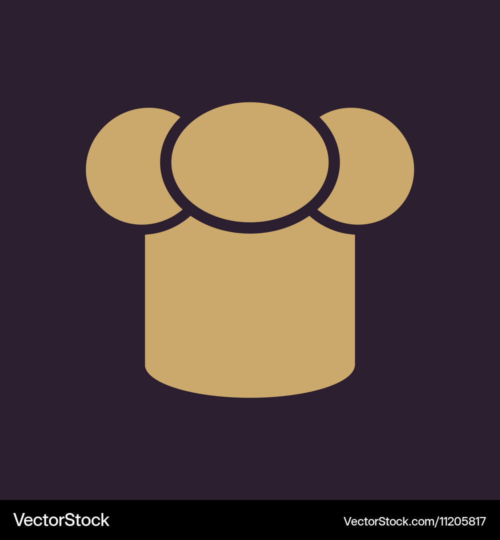 Toque icon chef and cook symbol flat Royalty Free Vector